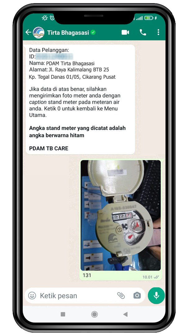 Aplikasi Catat Meter Mandiri - PERUMDA TIRTA BHAGASASI BEKASI