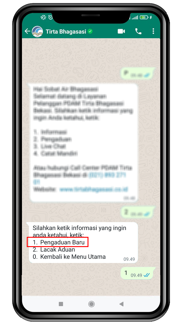 Whatsapp Interaktif PDAM Tirta Bhagasasi Bekasi - PERUMDA TIRTA BHAGASASI BEKASI